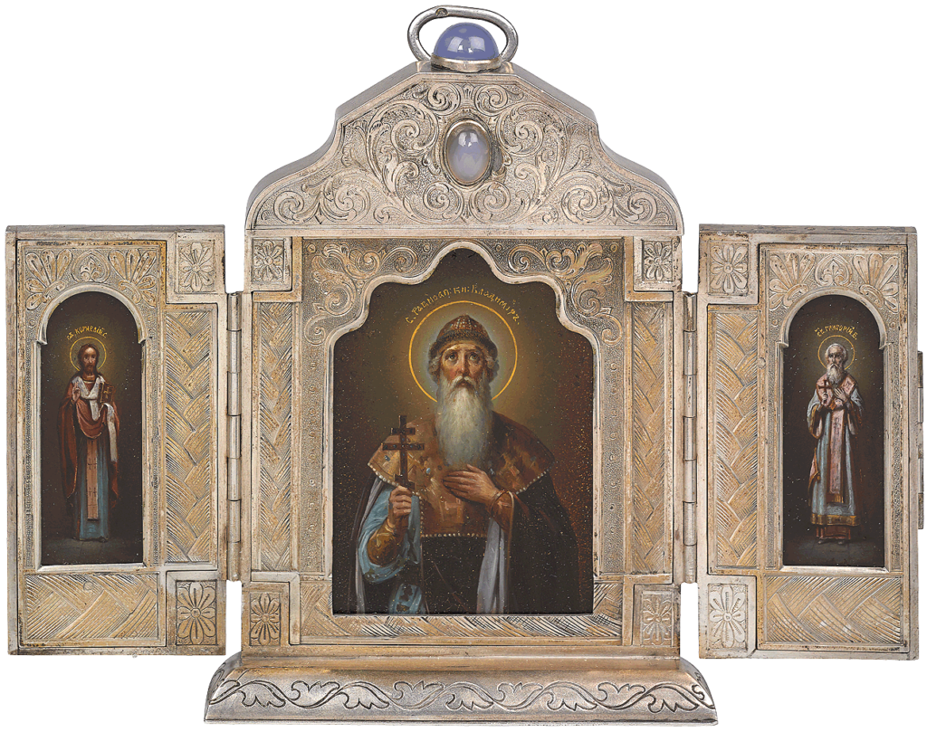 Russian Silver Triptych of St Vladimir | Ruzhnikov Art