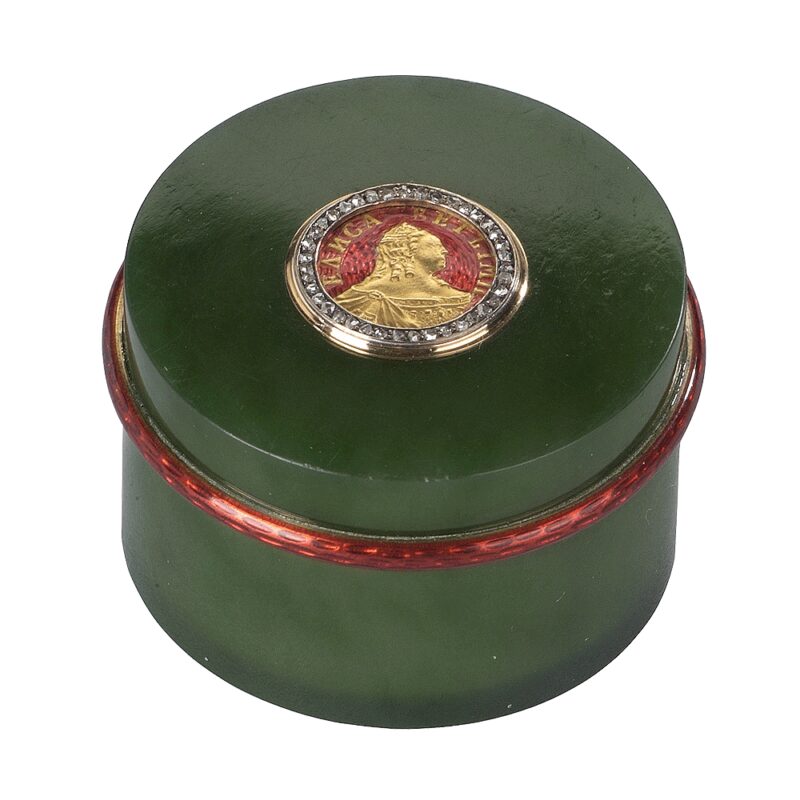 Fabergé Nephrite Pill Box - Ruzhnikov