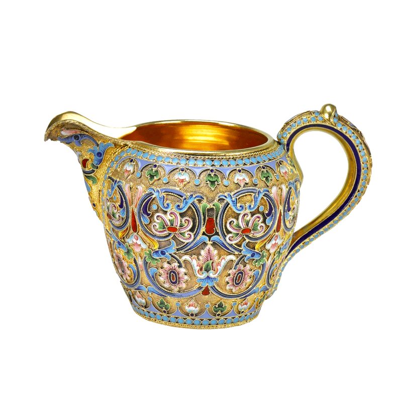 Russian Silver-Gilt & Enamel Tea Set | Ruzhnikov Art