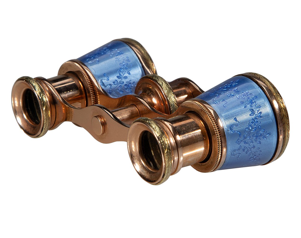 Pair of Two-Colour Gold and Enamel Opera Glasses - Ruzhnikov