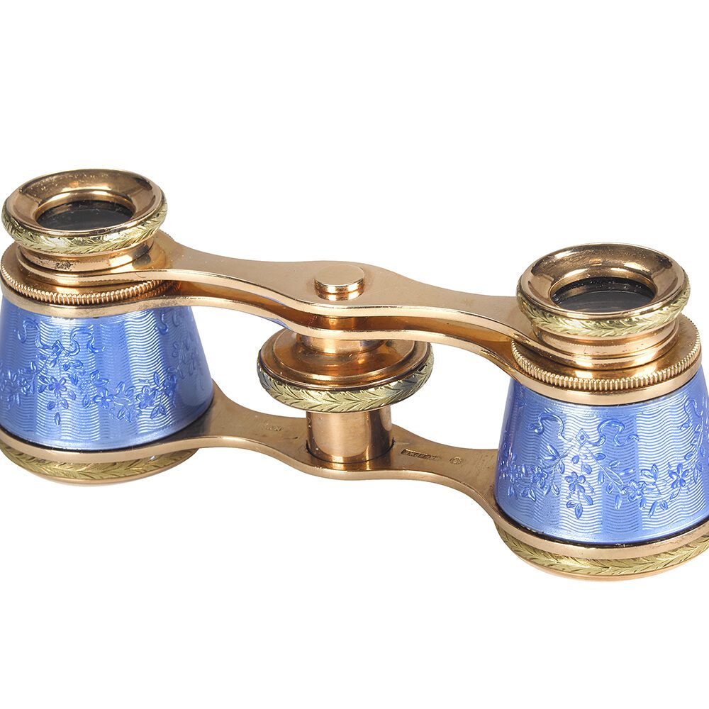 Fabergé Pair of Two-Colour Gold and Enamel Opera Glasses - Ruzhnikov
